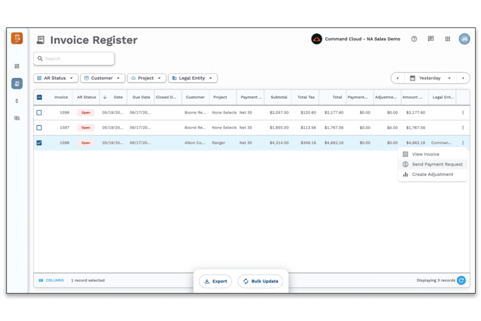 Payments | Command Alkon